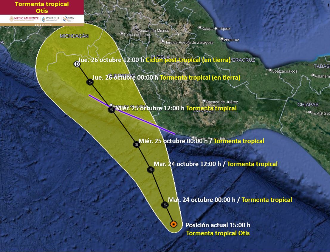 Tormenta tropical Otis: Checa por dónde pasará el ciclón